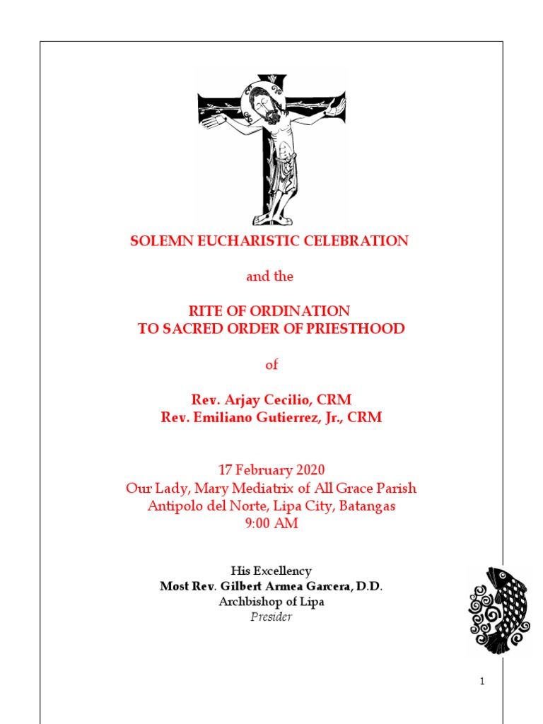 Rite of Ordination To The Priesthood | PDF | Eucharist | Mass (Liturgy)
