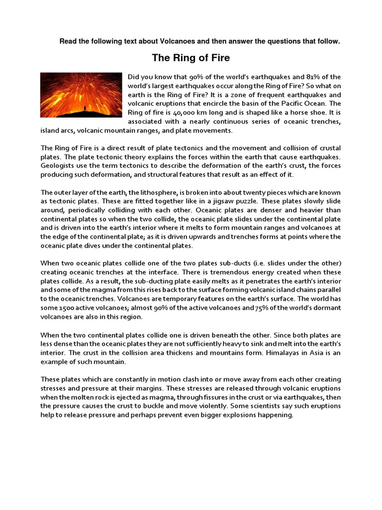Exercise 2 - The Ring of Fire | PDF | Plate Tectonics | Volcano