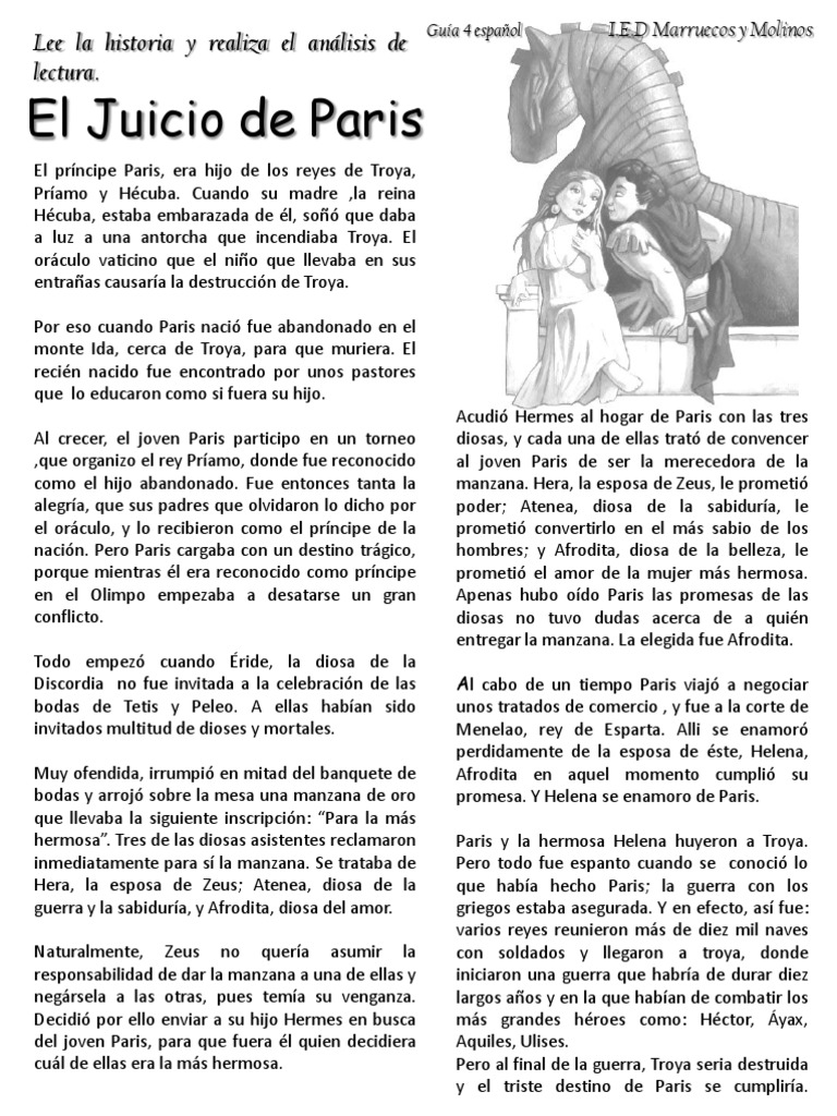 El Juicio de Paris y la Caída de Troya | PDF | París (mitología ...