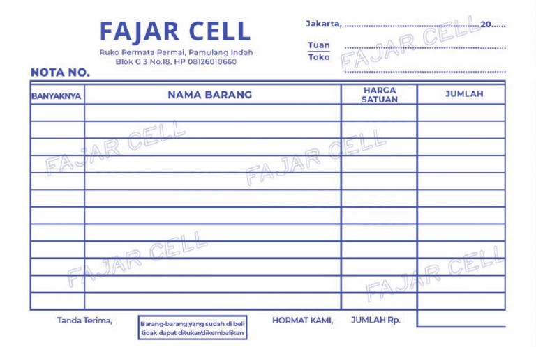 Nota Fajar Cell PDF | PDF