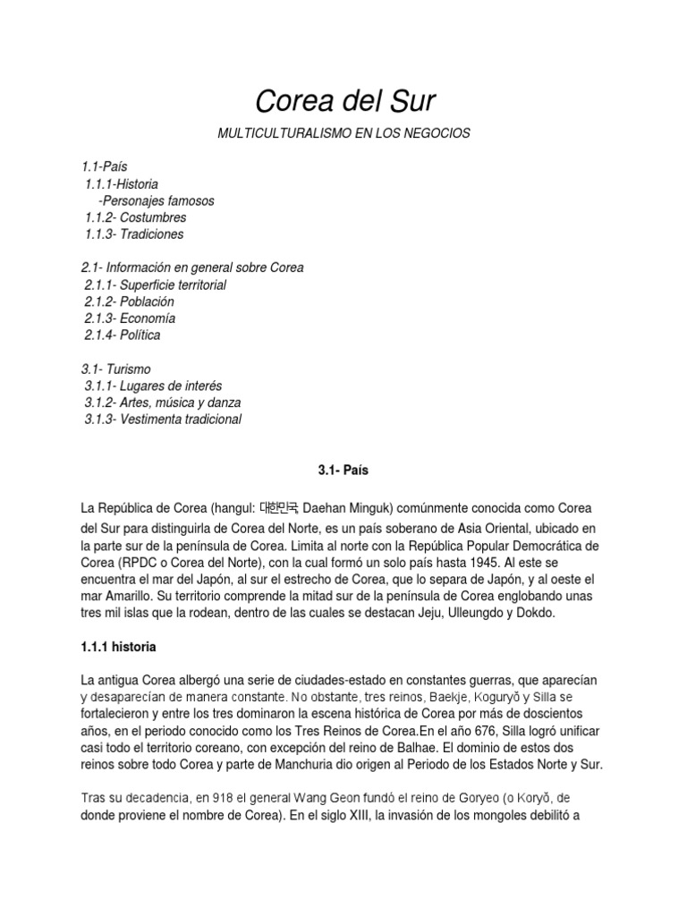 Corea Del Sur | PDF | Corea | Corea del Sur