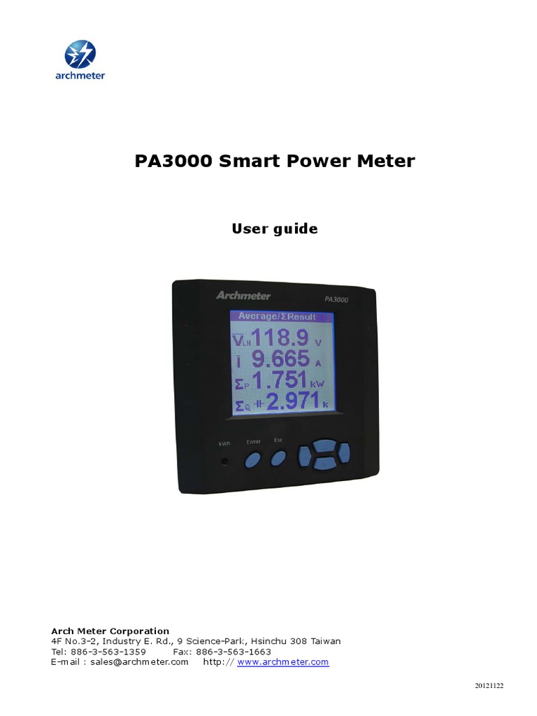 PA3000 Smart Power Meter User Guide | PDF | Electronics | Computer ...