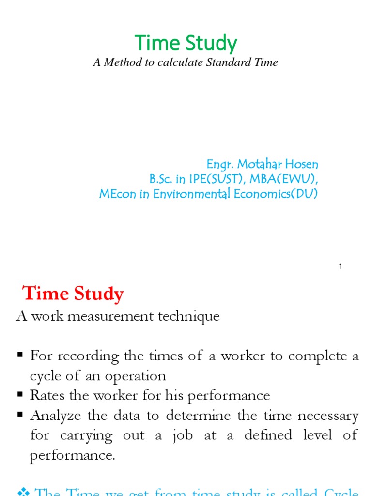 Time Studies Training | PDF | Time | Business