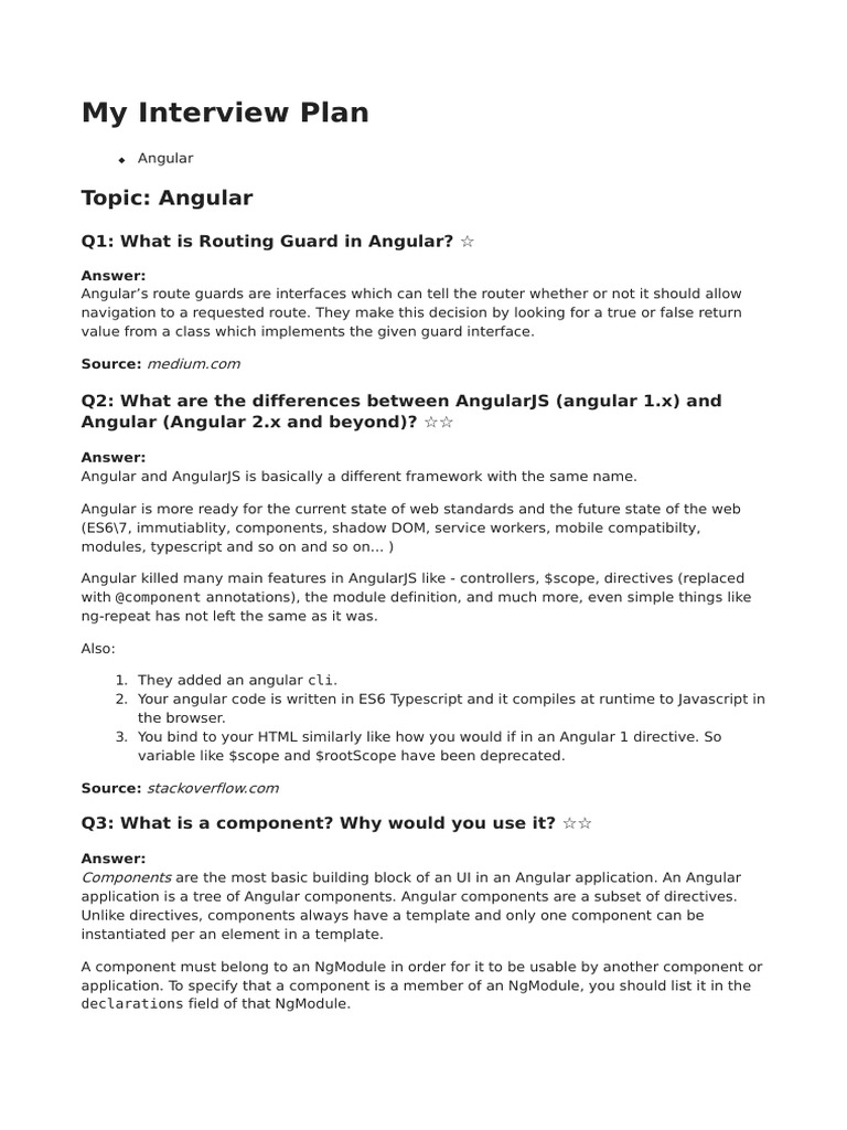 FullStack Cafe Interview Plan | PDF | Angular Js | Information ...