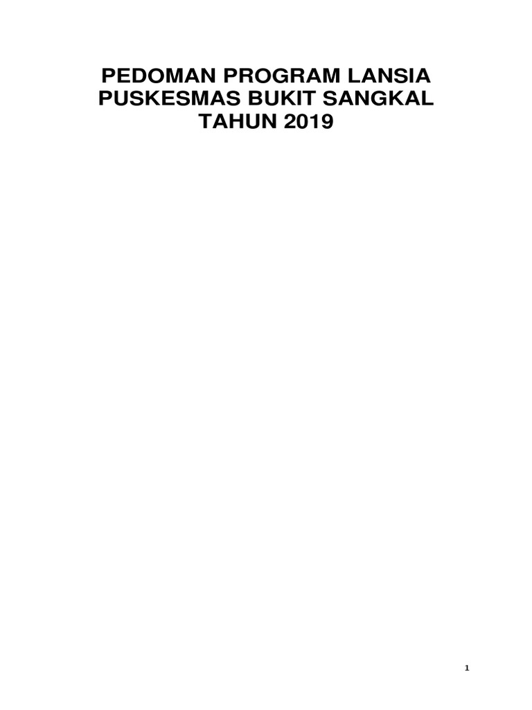 Pedoman Lansia | PDF