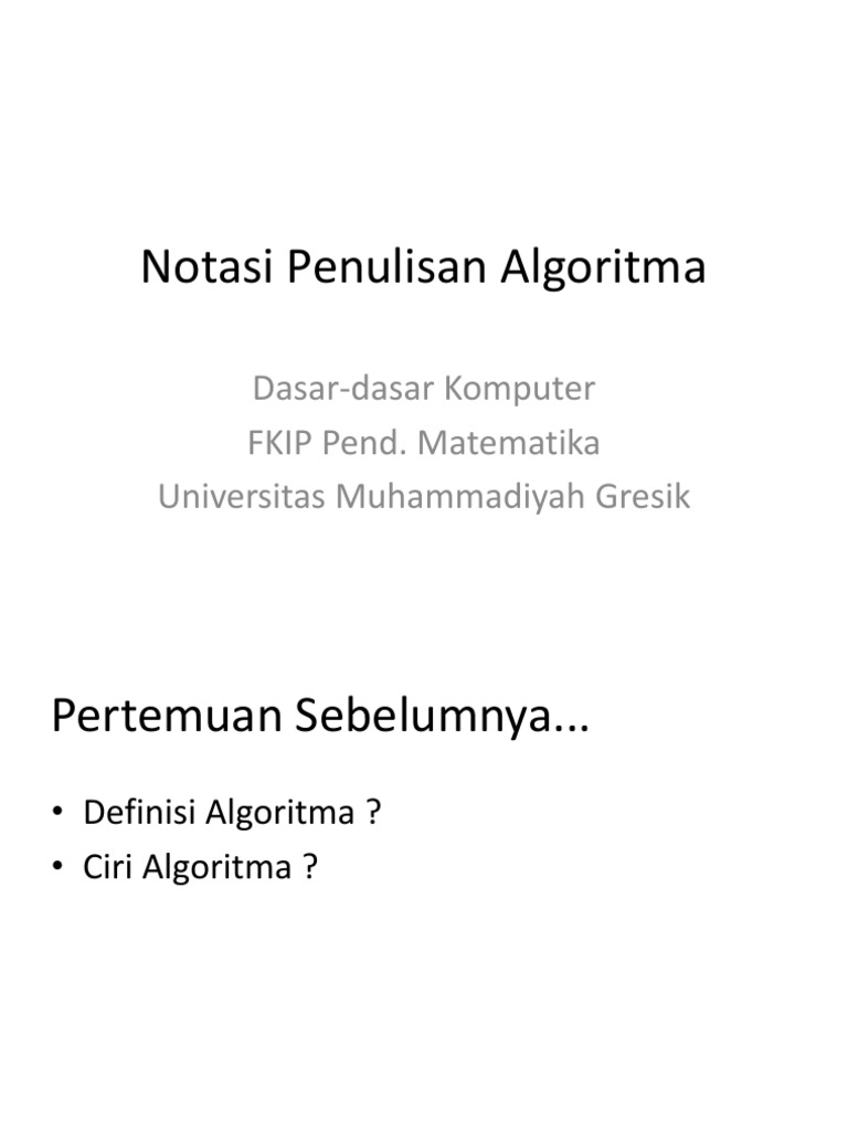 2 Notasi Penulisan Algoritma | PDF