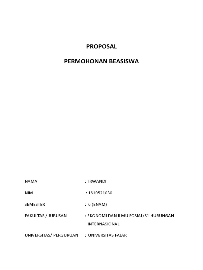 Proposal Beasiswa | PDF