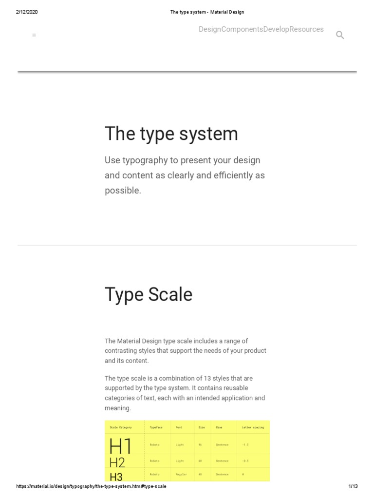 The Type System - Material Design | PDF | Typefaces | Serif
