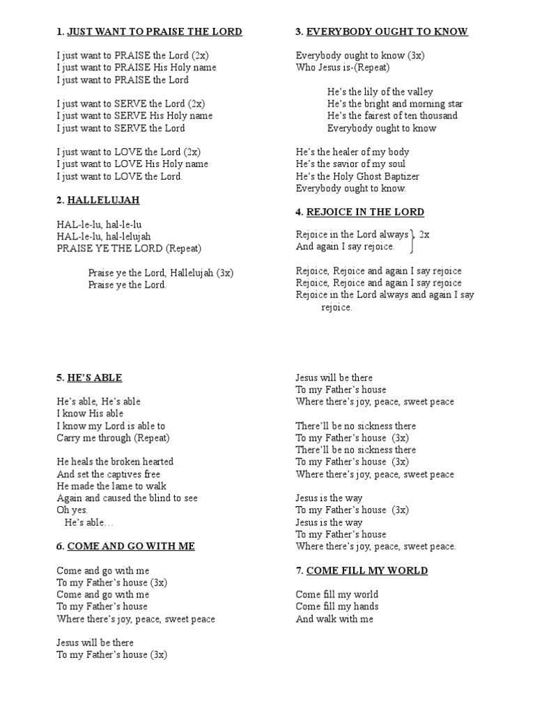 Songs UCCP | PDF | Glory (Religion) | God