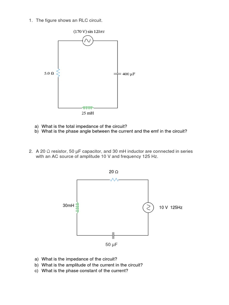 RLC Circuits PDF | PDF | Electrical Impedance | Electrical Network