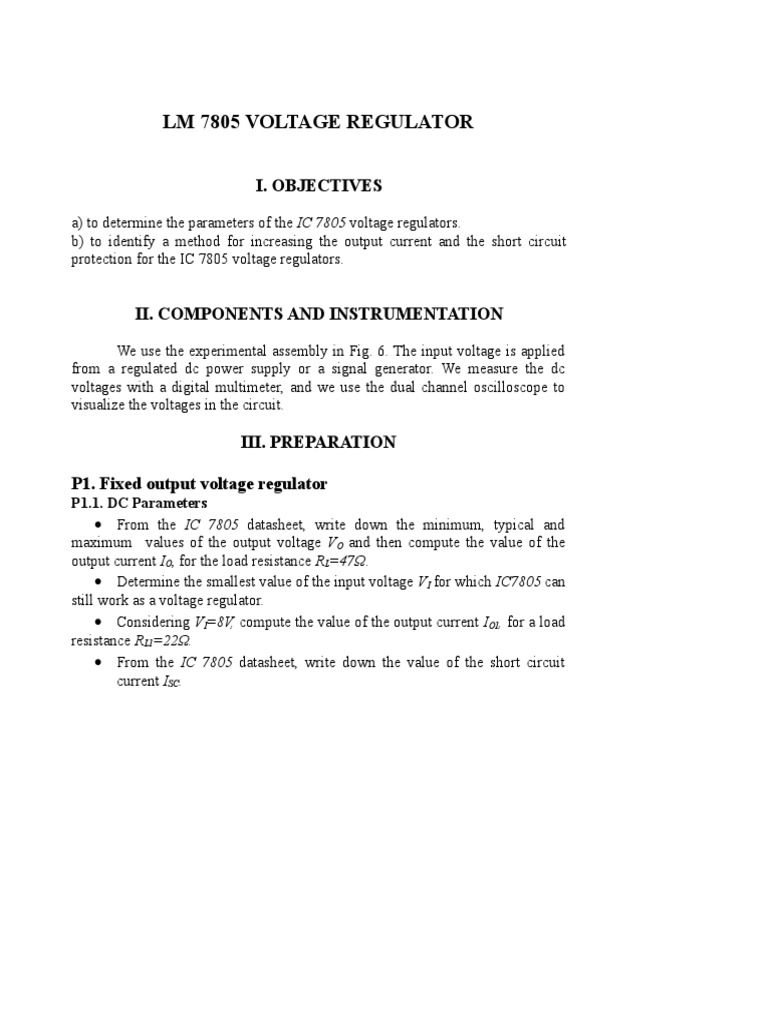LM7805 Voltage Regulator | PDF | Voltage | Power Supply