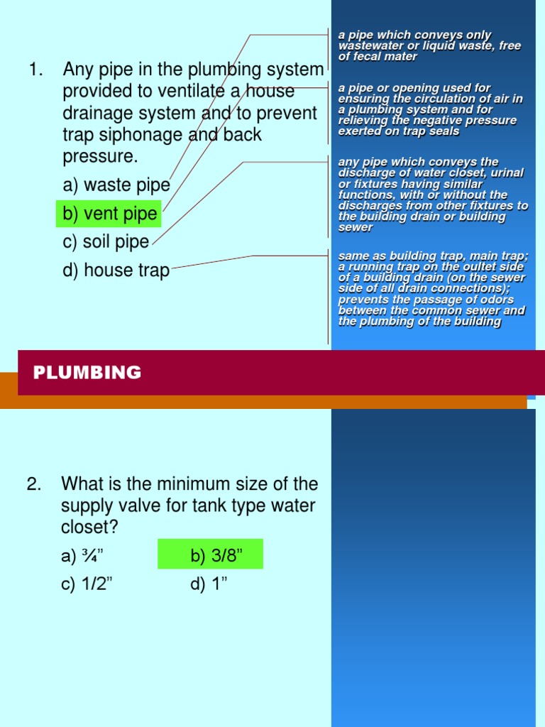 Sample EXAM | PDF | Plumbing | Valve