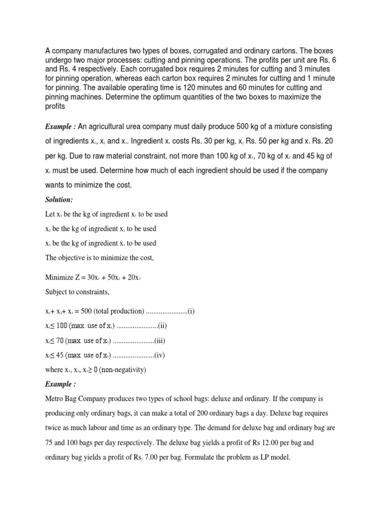 Worksheet | PDF | Perfume | Linear Programming