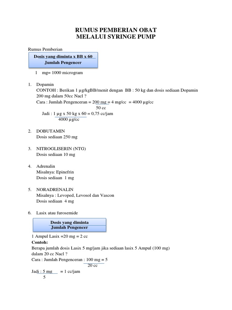 Rumus Pemberian Obat | PDF