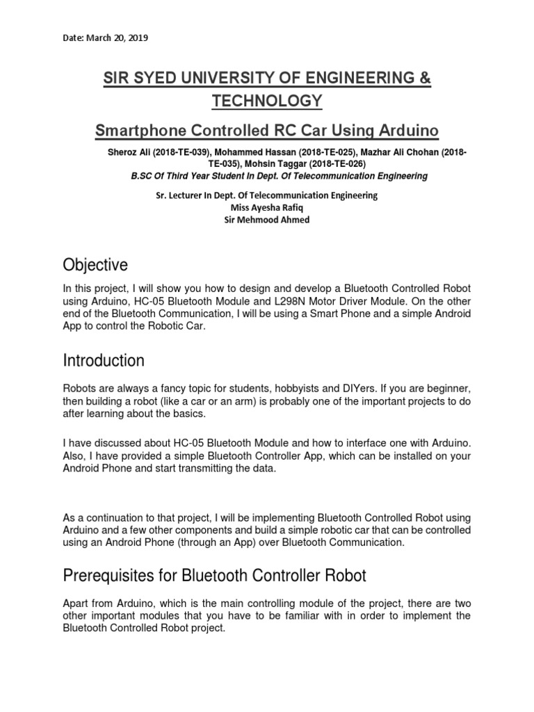 OOP & DLD REPORT File | PDF | Bluetooth | Arduino
