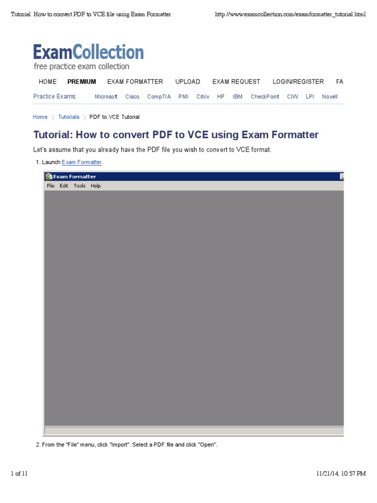 How To Convert PDF To VCE File Using Exam Formatter | PDF | Microsoft ...