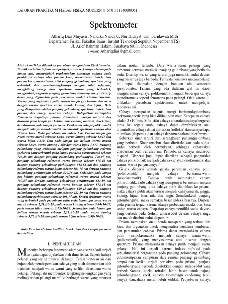 Spektrometer Laprak | PDF
