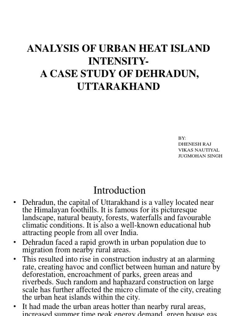 Analysis of Urban Heat Island Intensity | PDF | Environmental Issues ...