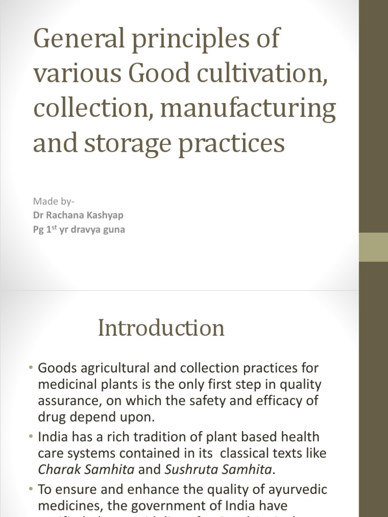 Good Practices for Medicinal Plants | PDF | Agriculture | Packaging And ...