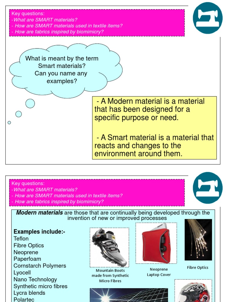 Lesson 4 - SMART Materials | PDF | Textiles | Fibers