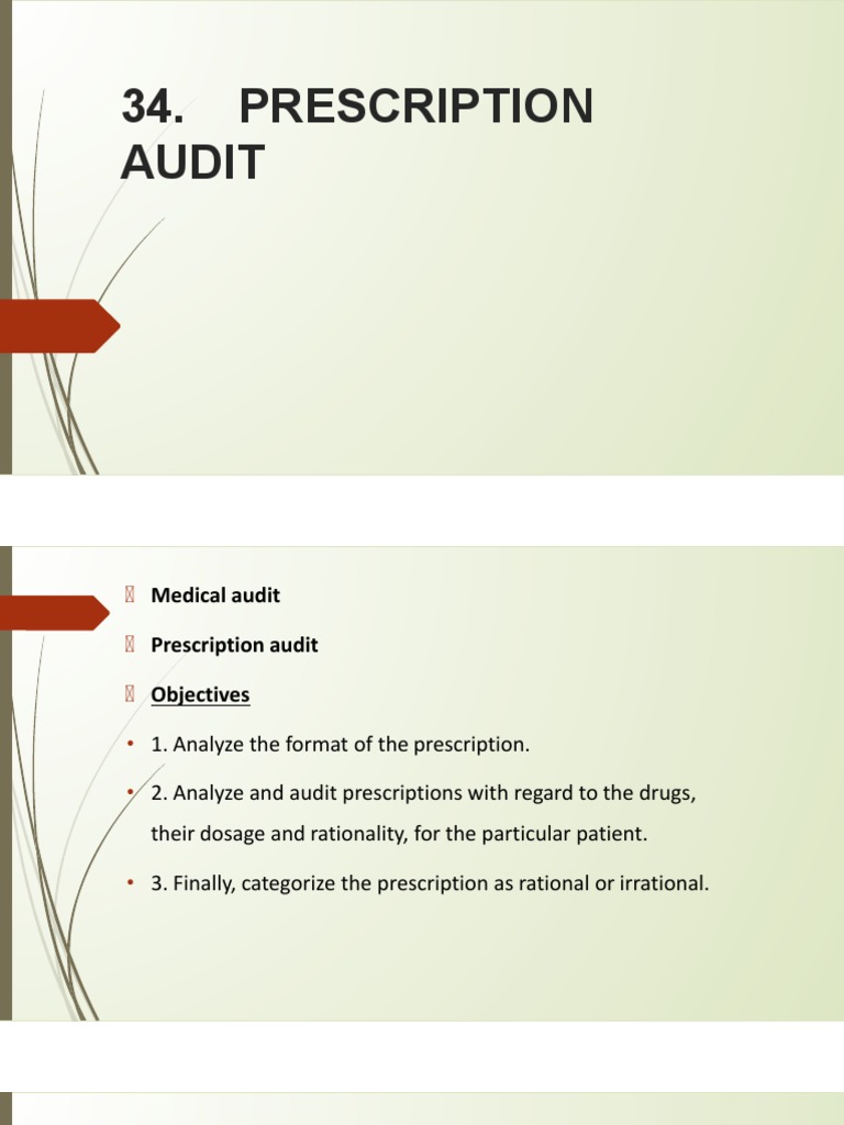 Prescription Audit Guidelines and Examples | PDF | Prescription Drugs ...