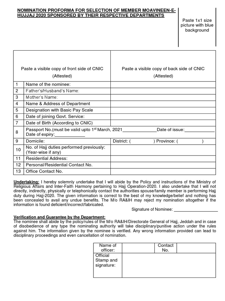 Hajj Form Blank Edit Able | PDF | Justice | Crime & Violence