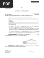 Affidavit of Transferee | PDF