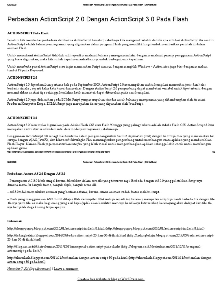 Perbedaan ActionScript 2.0 Dengan ActionScript 3.0 Pada Flash - Shinta ...