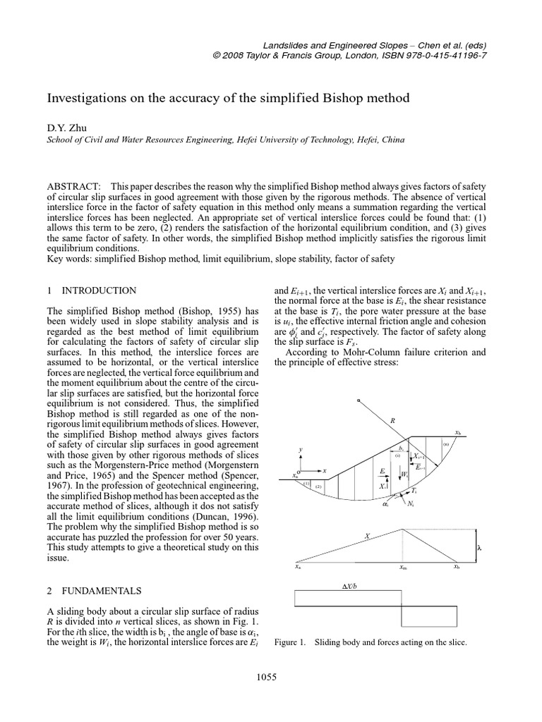 Investigations On The Accuracy of The Simplified Bishop Method Zhu 2008 ...