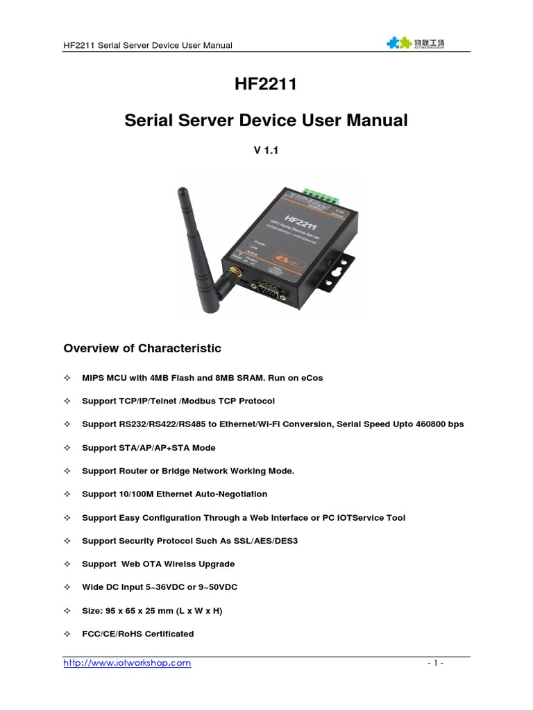 HF2211 User ManualV1.1 | PDF | Computer Network | Wi Fi