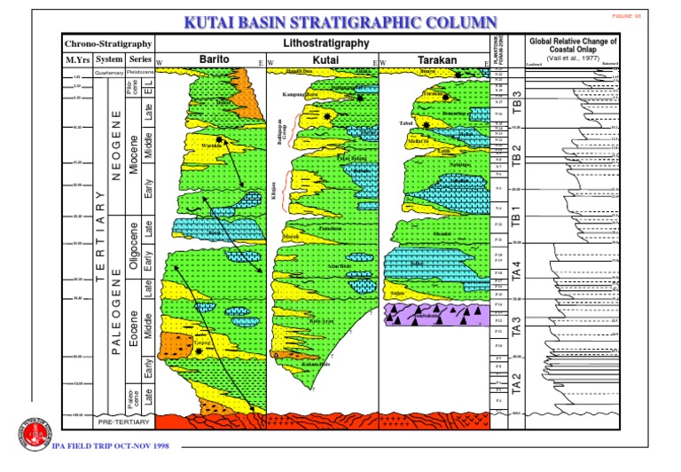 Kutai Basin Stratigraphy Column | PDF | Stratigraphy | Earth Sciences