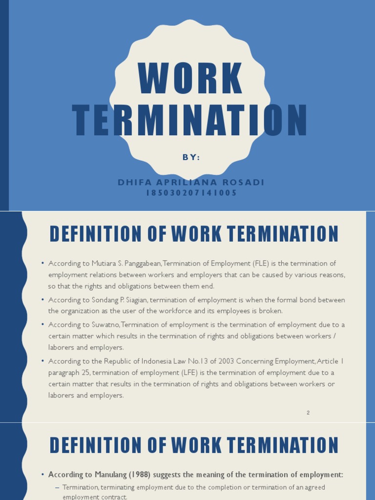 Understanding Work Termination Definitions | PDF | Layoff | Employment