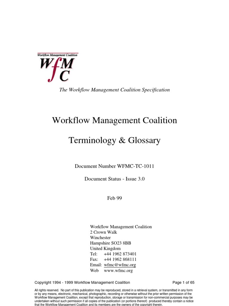 Workflow Management Coalition Terminology & Glossary - WFMC-TC-1011 Feb ...