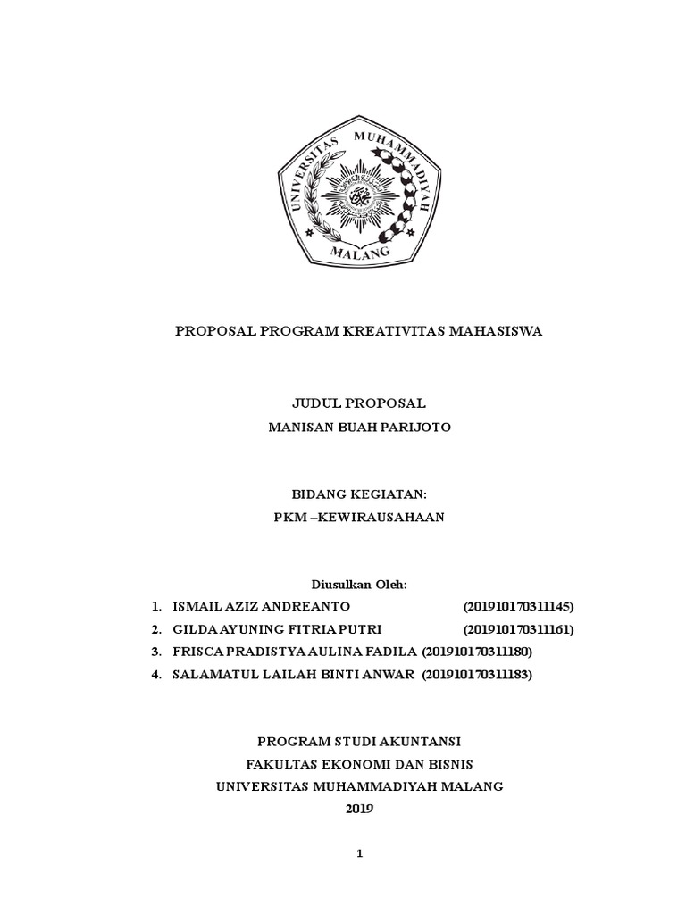 Contoh Proposal PKM K | PDF