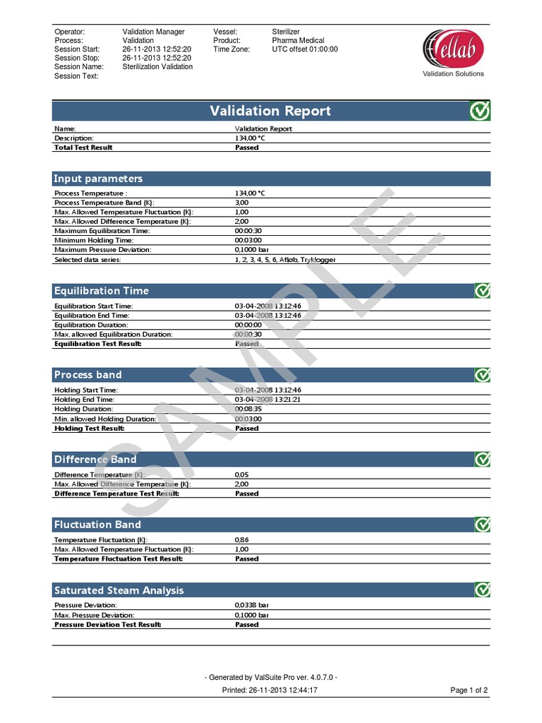 Sterilization Validation Report Sample | PDF | Software | Computing