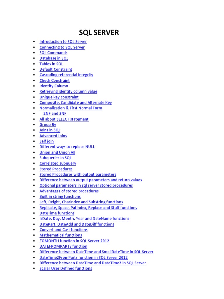 01 SQL - V6 | Download Free PDF | Microsoft Sql Server | Relational Database