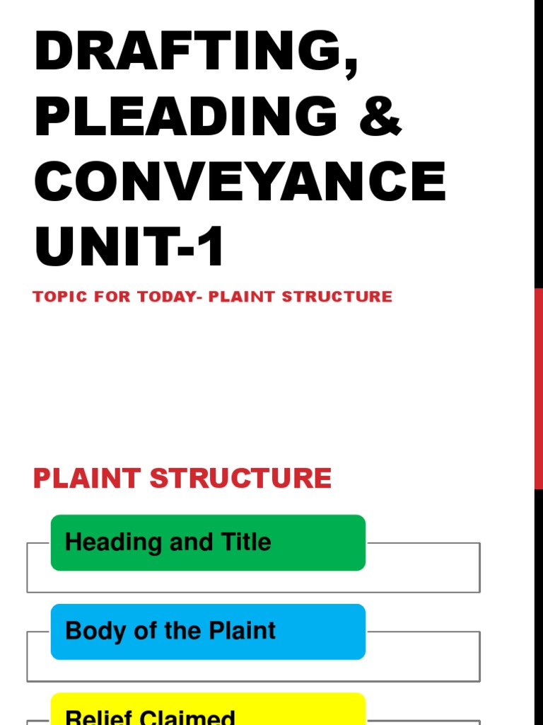 Plaint Structure | PDF | Pleading | Lawsuit