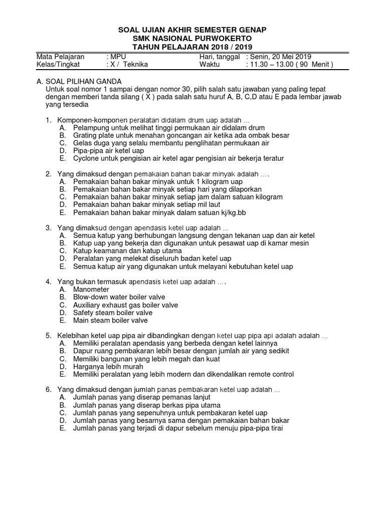 Soal Mpu X T | PDF