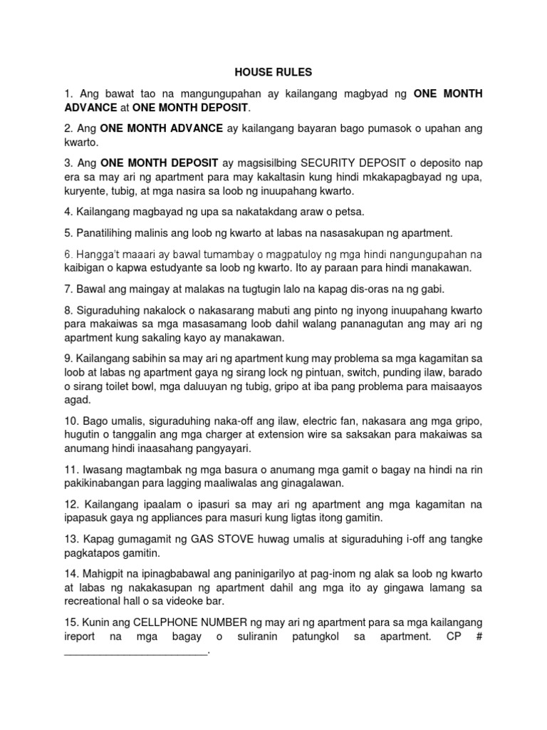 House Rules | PDF