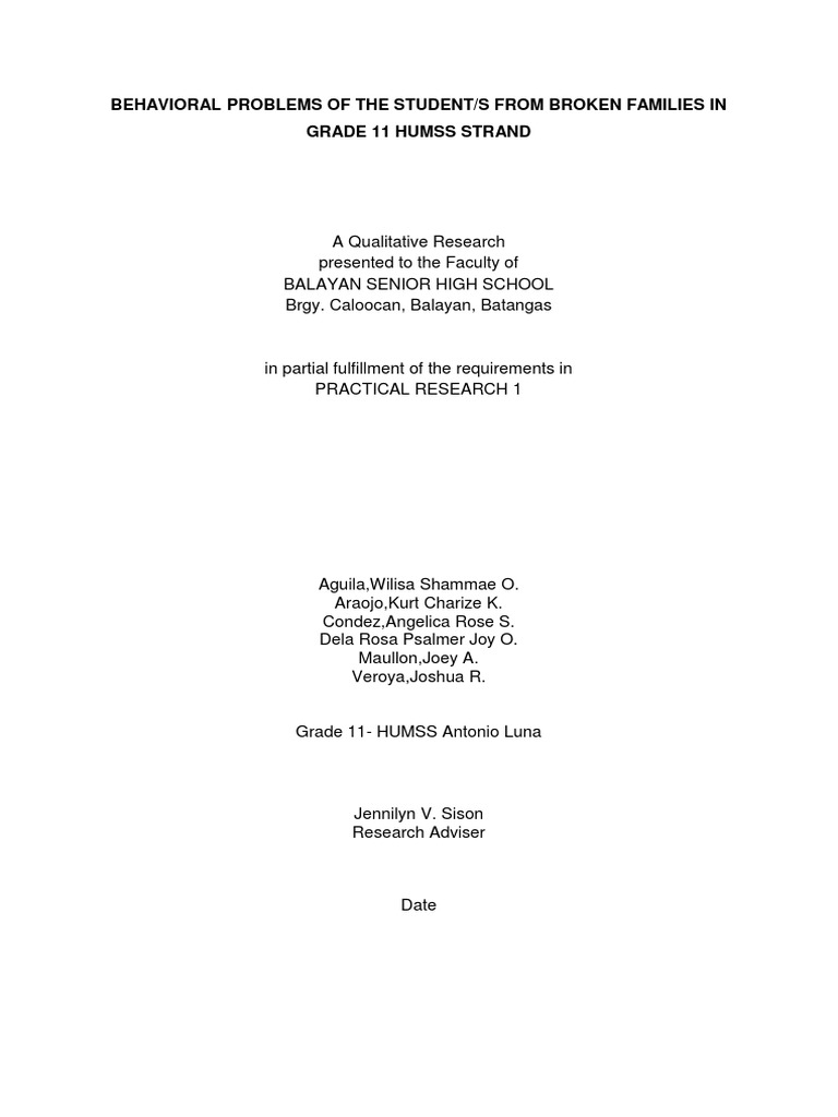 Research Paper (PR 1) | PDF | Family | Questionnaire