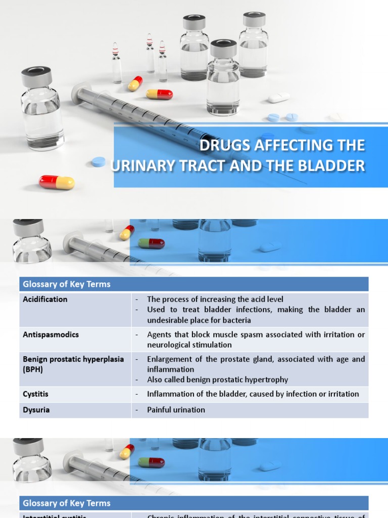 Drugs Affecting The Urinary Tract and The Bladder | PDF | Urinary Tract ...