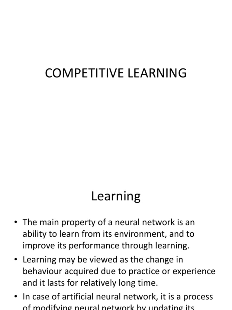 Competitive Learning | PDF | Artificial Neural Network | Cognitive Neuroscience