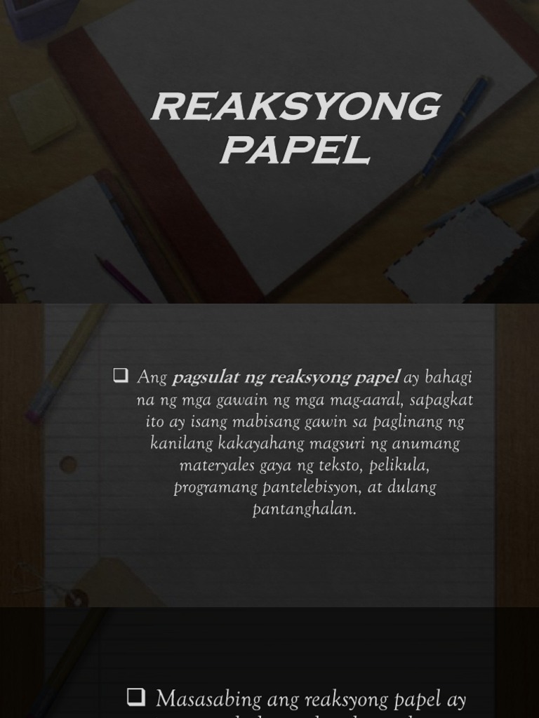 Reaksyong Papel | PDF