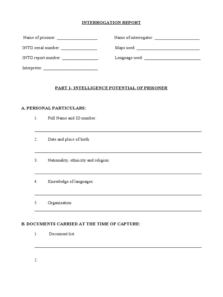 Interrogation Form PDF | PDF