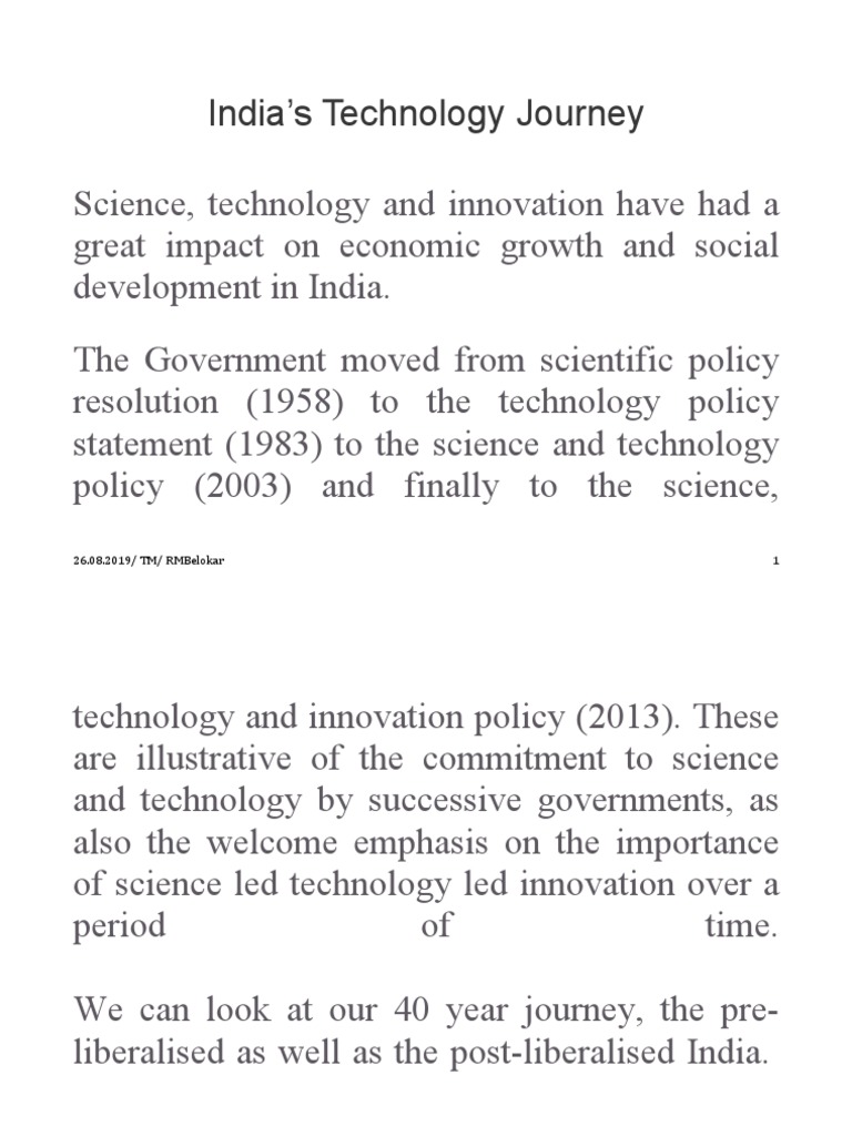 India's Technology Journey PDF | PDF | Innovation | Economies