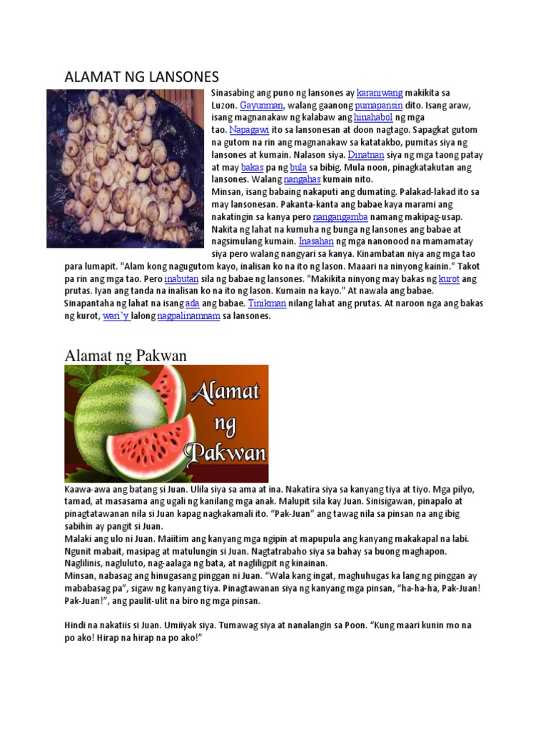 ALAMAT NG mga protas