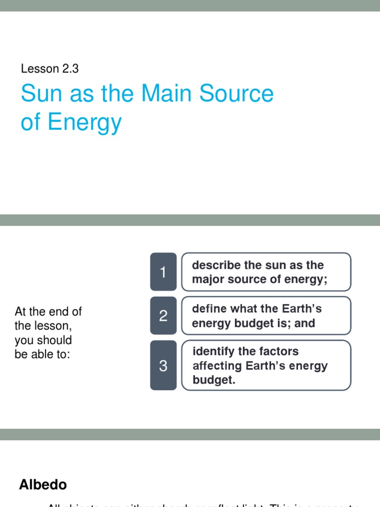 Sun: Earth's Primary Energy Source | PDF
