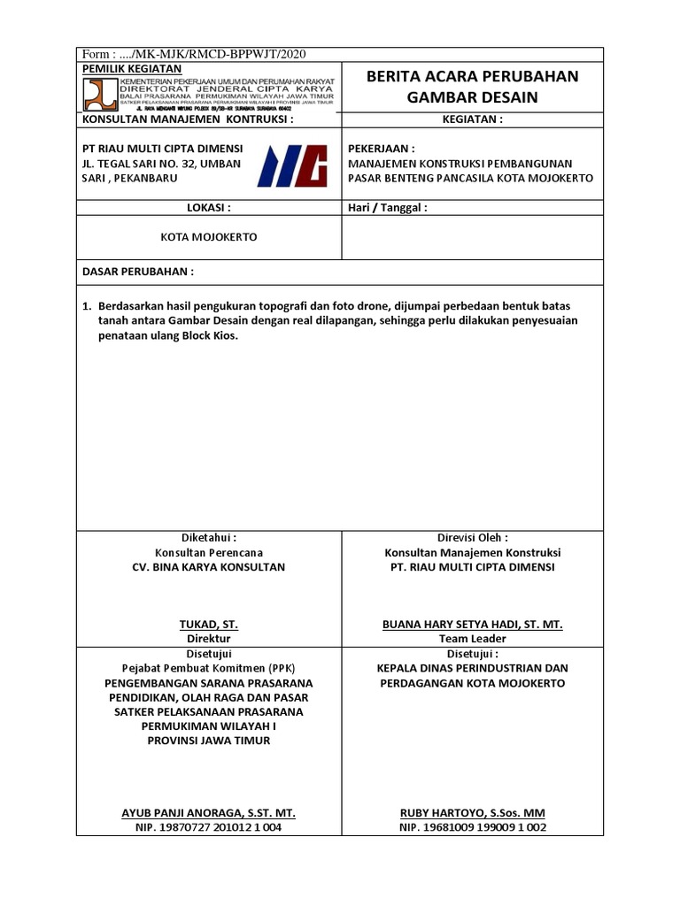 Form Perubahan Desain | PDF
