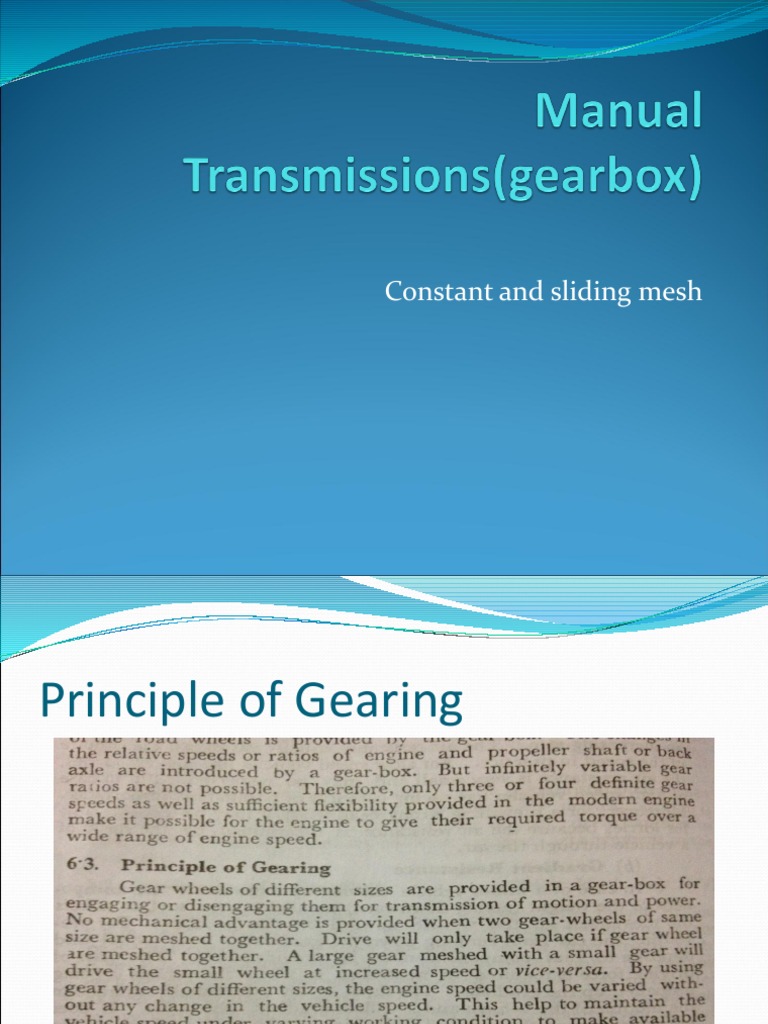 Manual Transmissions (Gearbox) | PDF | Manual Transmission ...