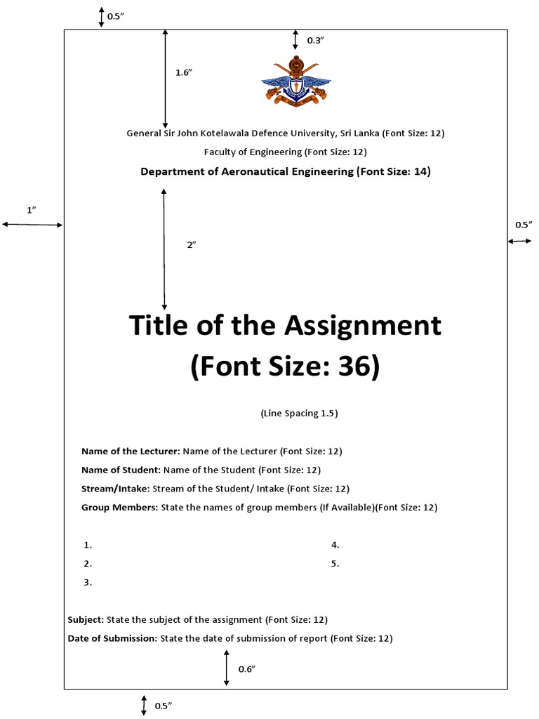 Cover Page Format Assignment | PDF